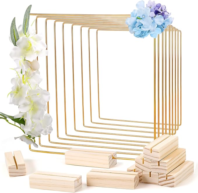 Sntieecr 10 PCS 20 cm Square Metal Floral Hoop Centerpiece for Table ...