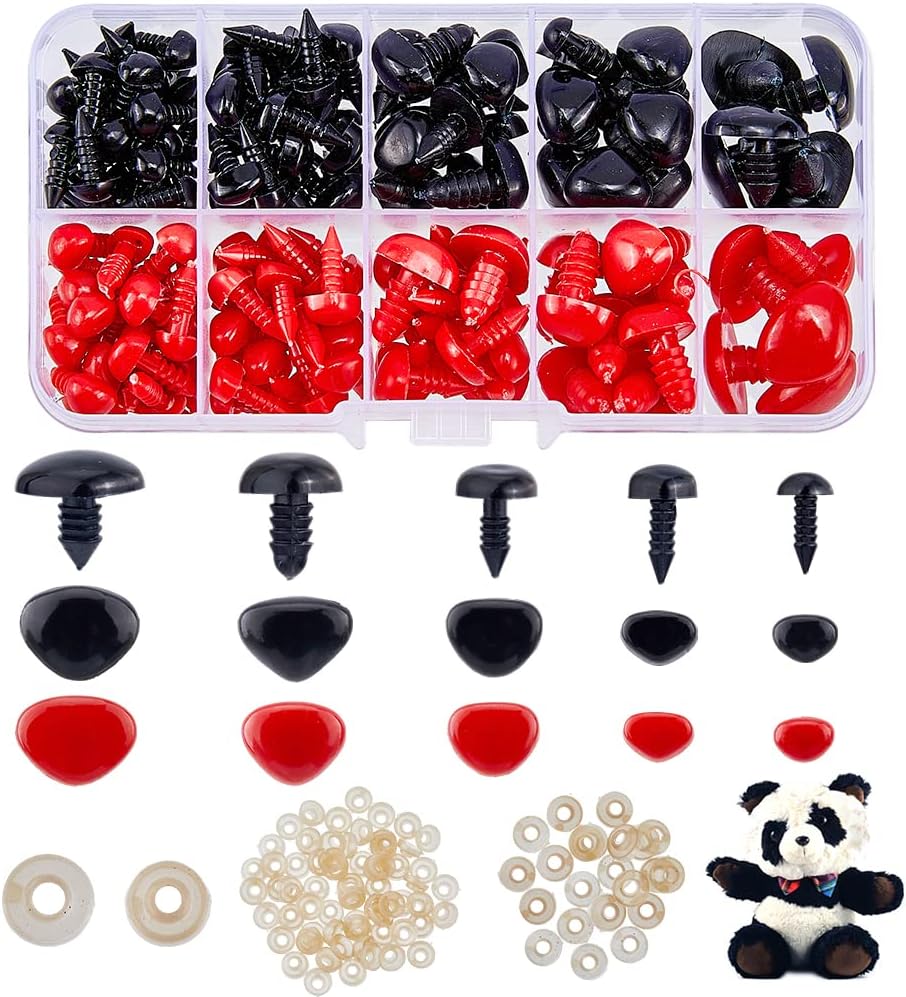 Amazon.com: SUPERFINDINGS 130pcs 5 Sizes Plastic Safety Noses with ...