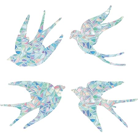 GORGECRAFT 16 Sheets 4 Styles Swallow Window Clings Anti-Collision ...