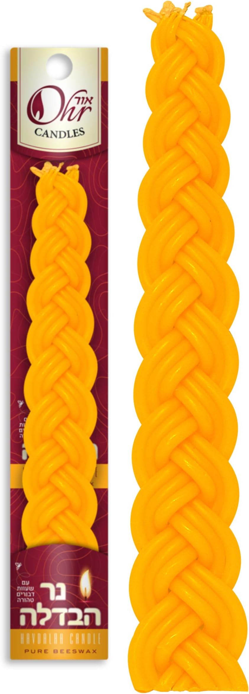 Amazon.com: OHR CANDLES Braided Beeswax Havdalah Candle - Pure Bees Wax ...