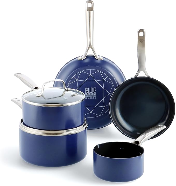 Amazon.com: Blue Diamond Cookware Diamond Infused Ceramic Nonstick, 7 ...