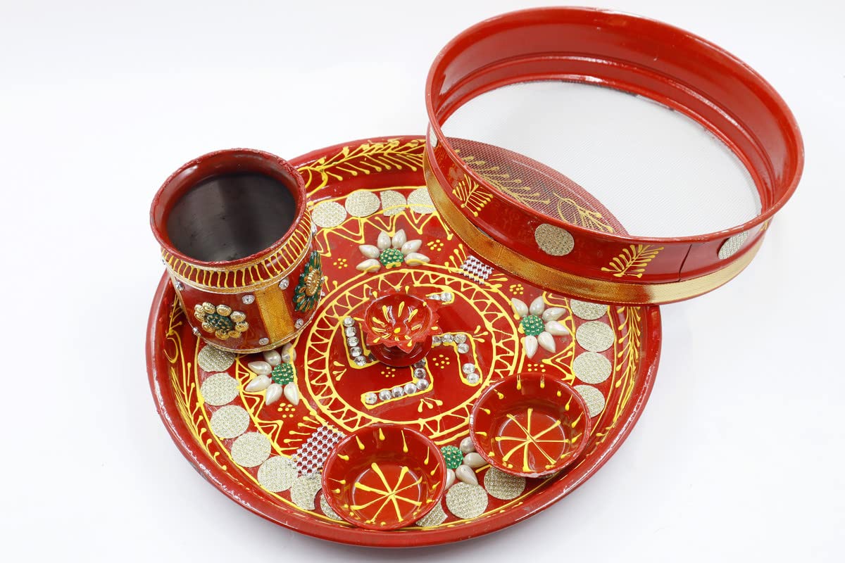 Piepot | Karwa Chauth Pooja Thali Set | Decorative and Designer ...