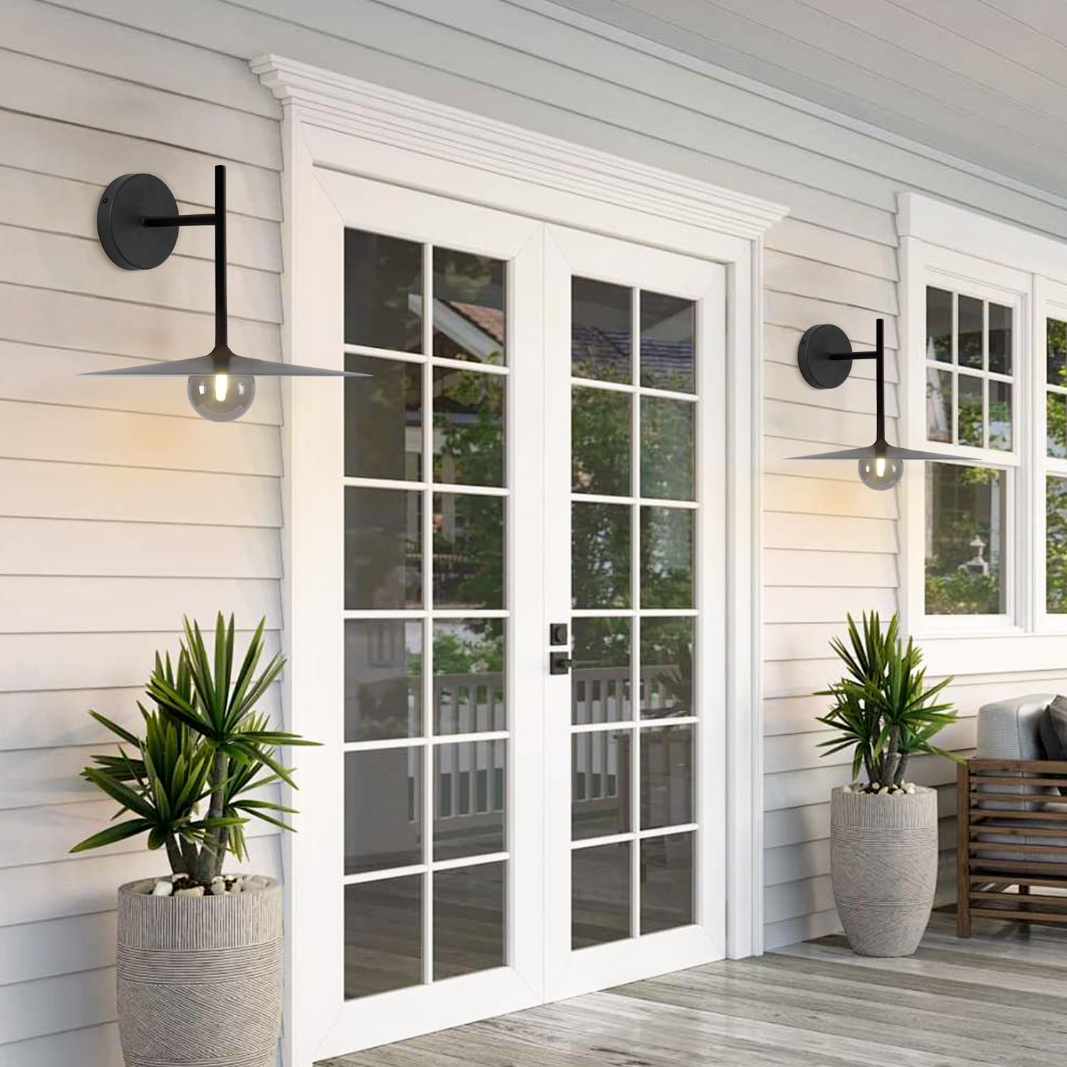Snapklik.com : Lighting Farmhouse Barn Wall Sconce Mid Century Black ...