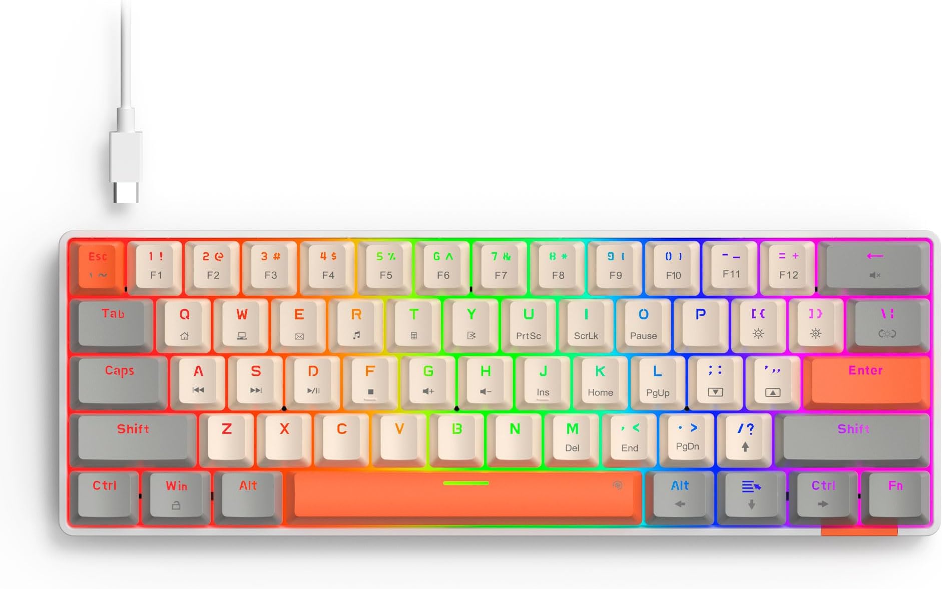 Amazon.com: Bosswiz Gaming Keyboard, K80 3 Color Backlight LED ...