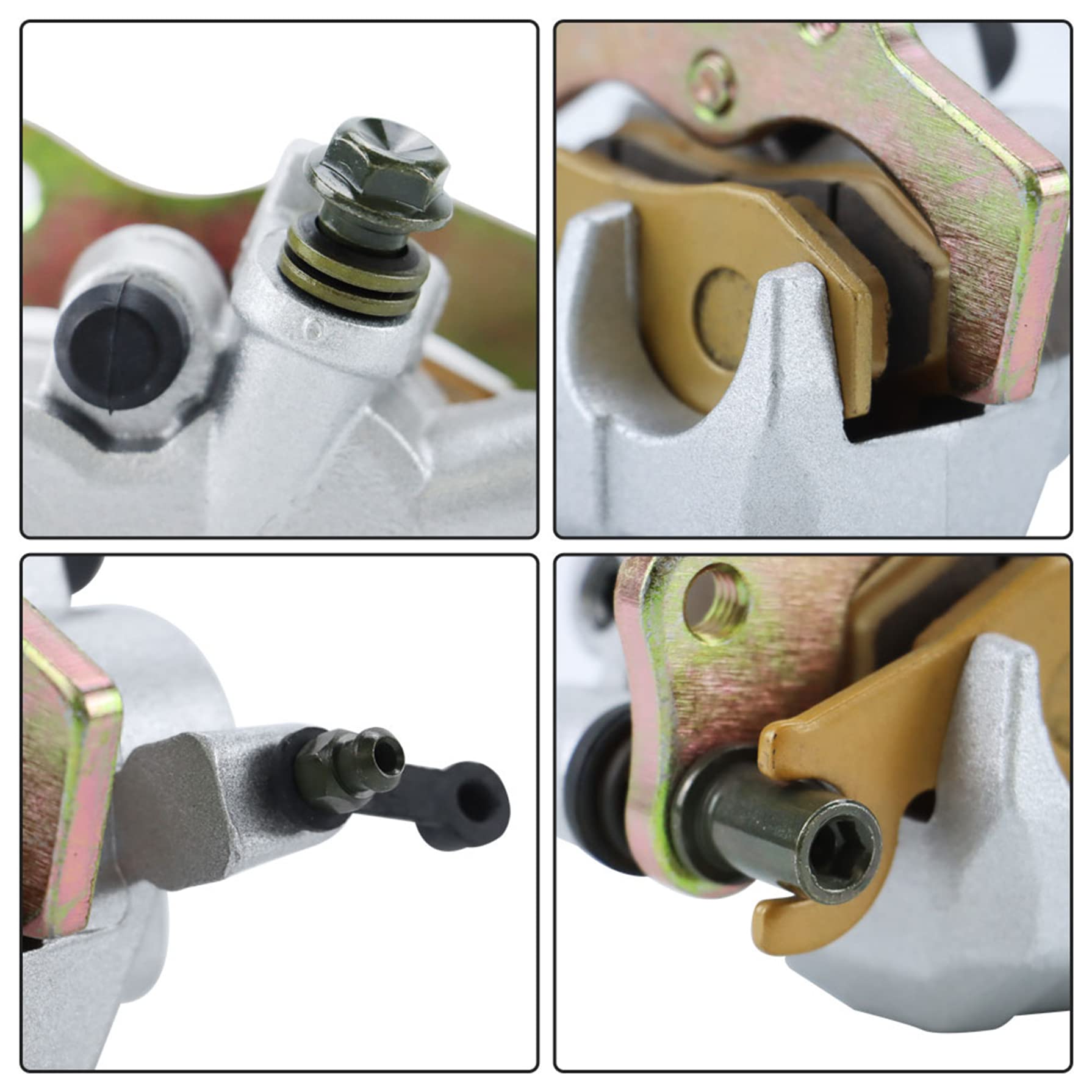 VIKKSAER Front Left & Right Brake Calipers W/Pads, Compatible