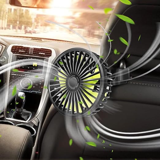 Amazon.com: Ouffun Car Fan, USB Car Fans for Backseat, 3 Speeds Strong ...