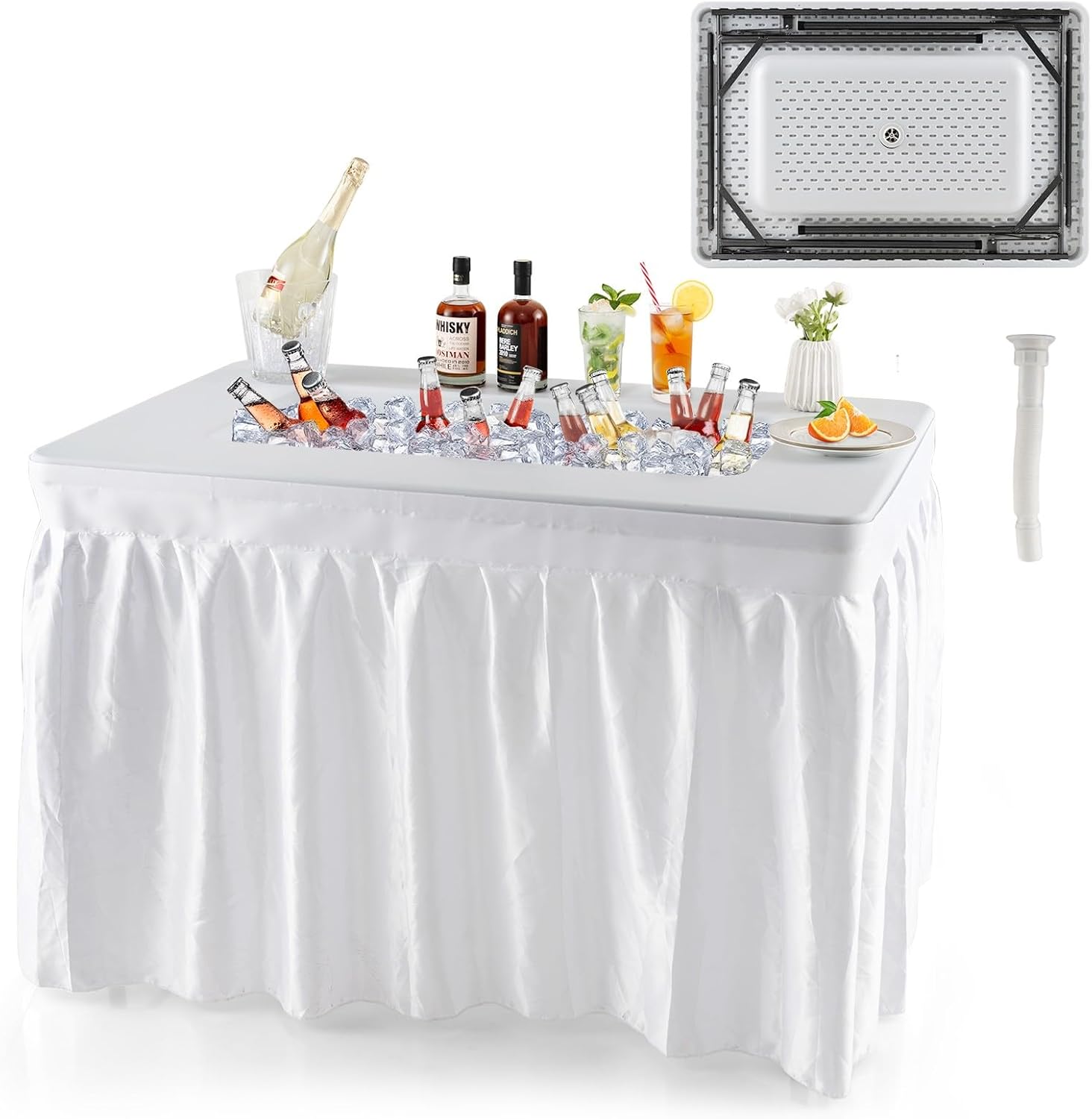 Amazon.com : CHEFJOY 4FT Folding Ice Tables for Parties with Drain ...