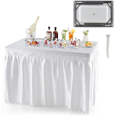 Amazon.com: CHEFJOY 4FT Folding Ice Tables for Parties with Drain, Deep ...