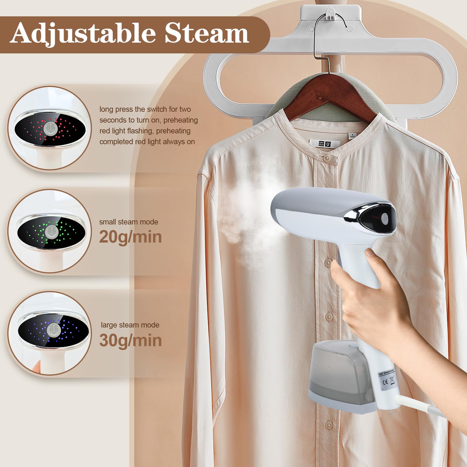 Snapklik.com : Steamer For Clothes Handheld Clothes Steamer 1300W ...