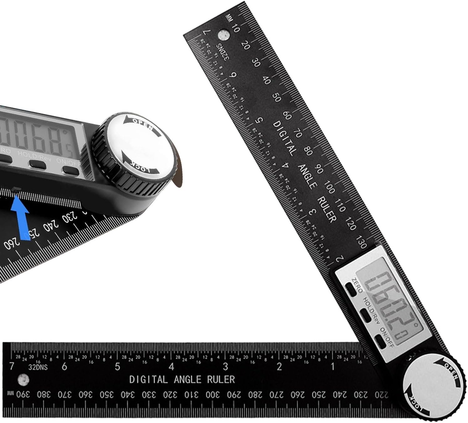 Medidor de Angulos Digital, Goniometro Digital,con Perilla de Bloqueo y ...