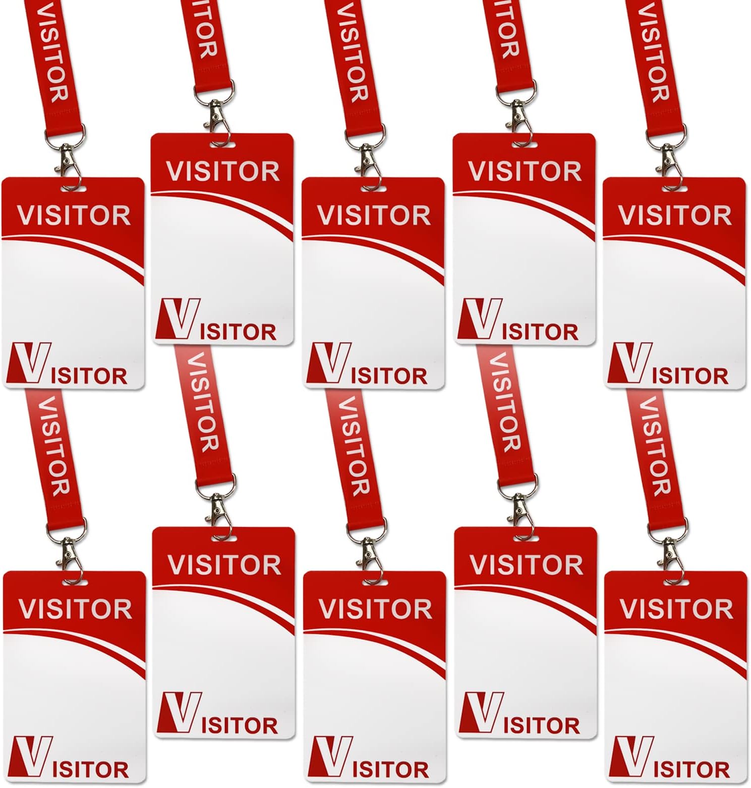 Amazon.com : Visitor Pass Badges - PVC Plastic (Custom Printed with ...
