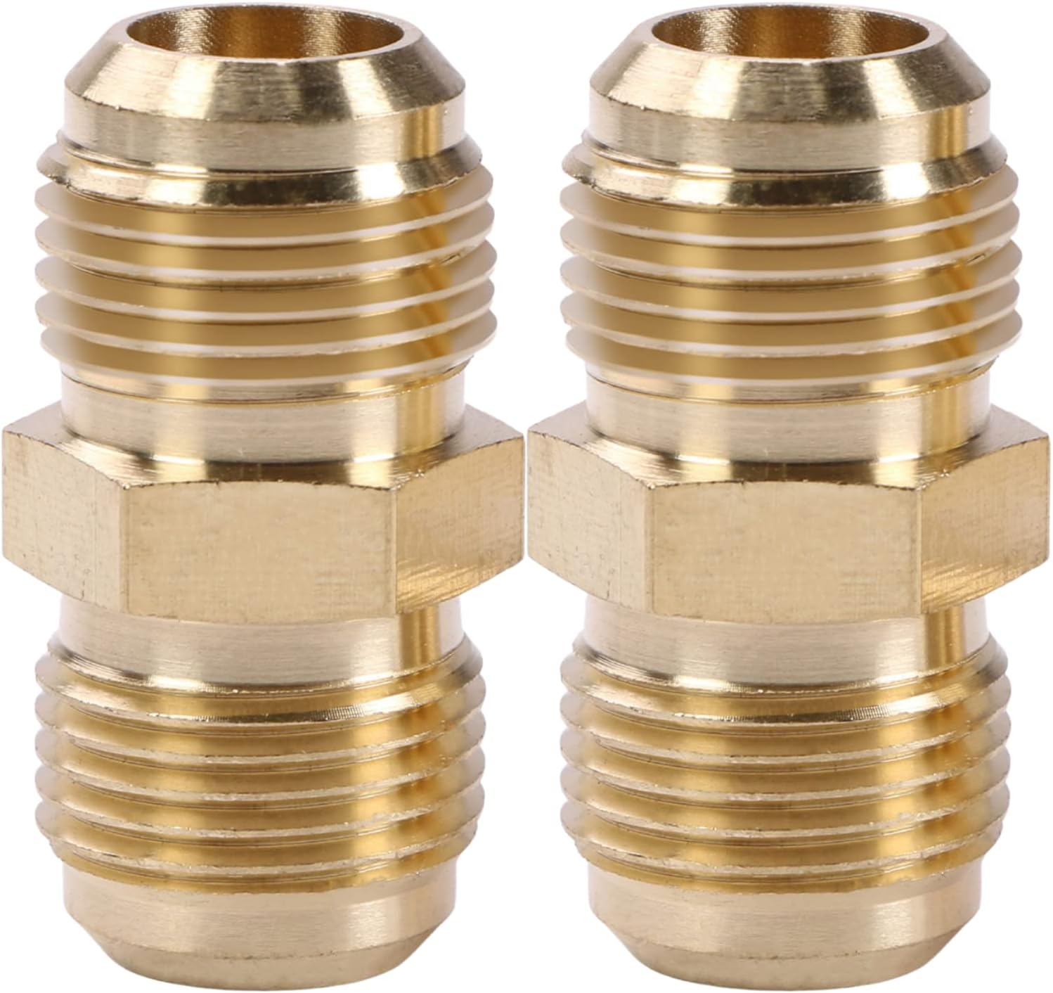 U.S. Solid 2pcs Brass 5/8 Inch Male Flare x 5/8 Inch Male Flare ...