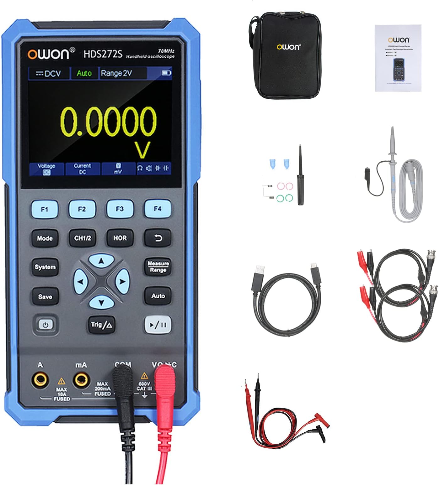 Hantek 2D72 3in1 Digital Oscilloscope Waveform Generator Multimeter USB ...