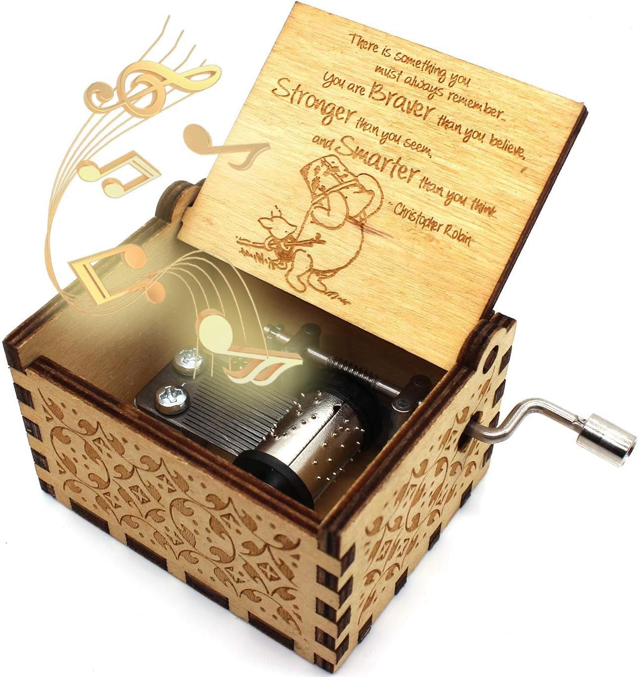 Amazon.com: ukebobo Wooden Music Box - The Pooh Saying Music Box, Gift ...