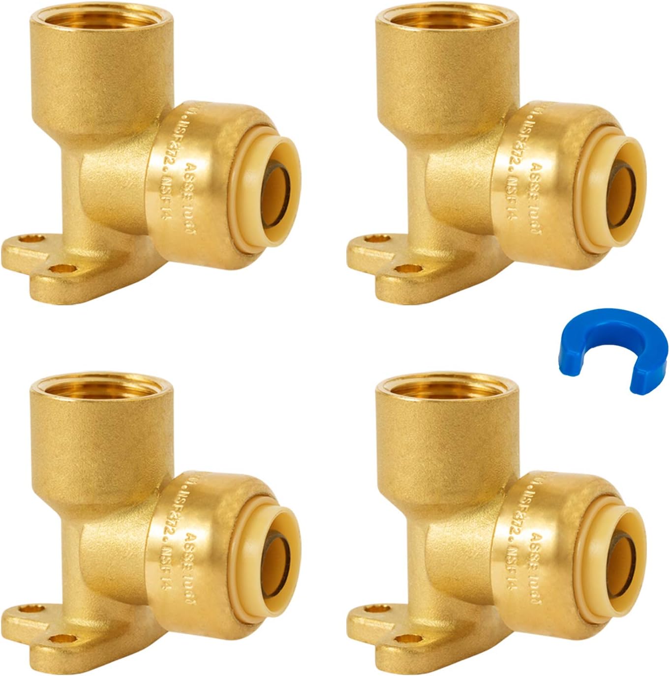 uxcell Brass Pipe Fitting 90 Degree Drop Ear Elbow G1/2 Female X G1/2 ...