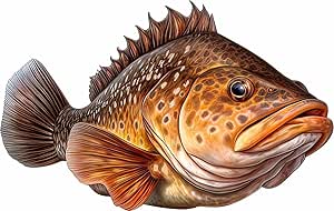 Amazon.com: Grouper Beautiful Fish Decal | Fishing Decal for Boat, Car ...