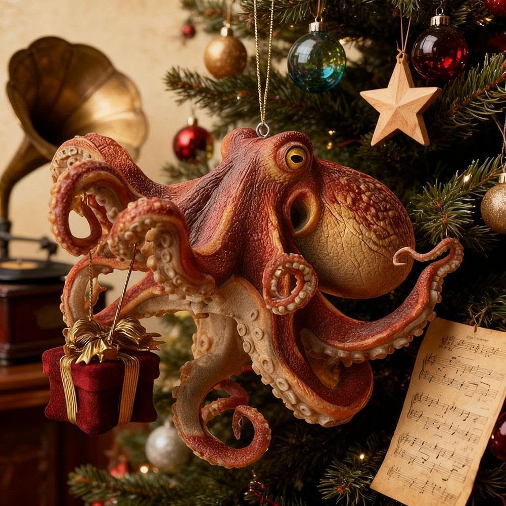 Amazon.com: Christmas Octopus Ornaments - Sea Animals Christmas ...