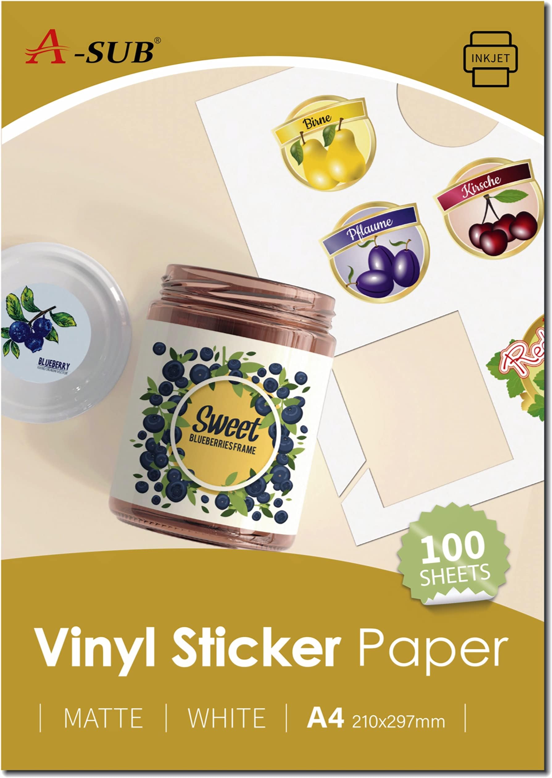 Double Dragon, 50 Sheets, A4 Glossy White Printable Sticker Paper Label ...