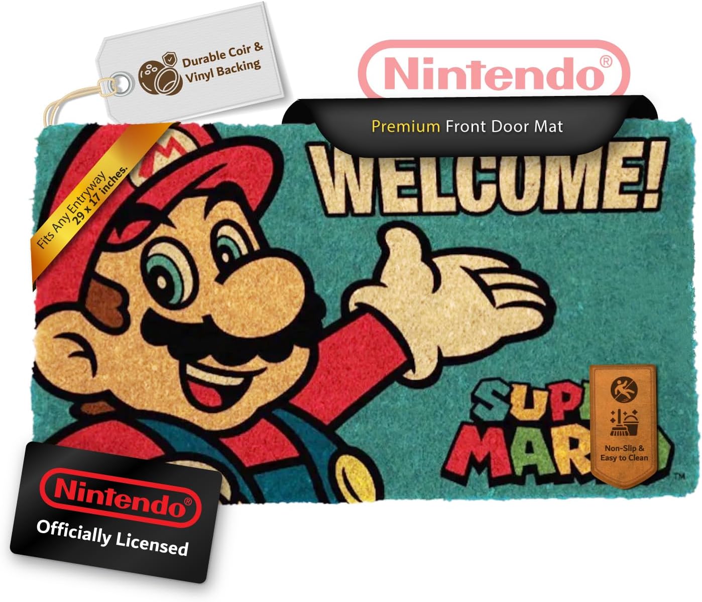 Amazon.com: Pyramid America Super Mario Doormat -Welcome Mario Bros ...
