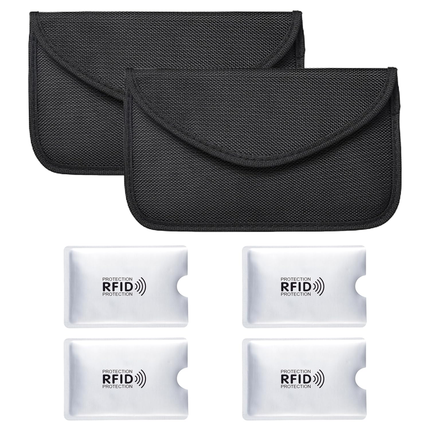 2 Pieces of Signal Shielding Bags, 4 Pieces of Shielding Card Holders ...