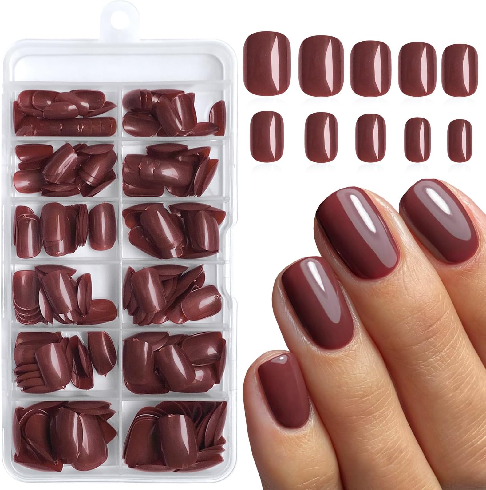 Amazon.com: ANDGING Short Oval Press on Nails Nude Pink Fake Nails with ...