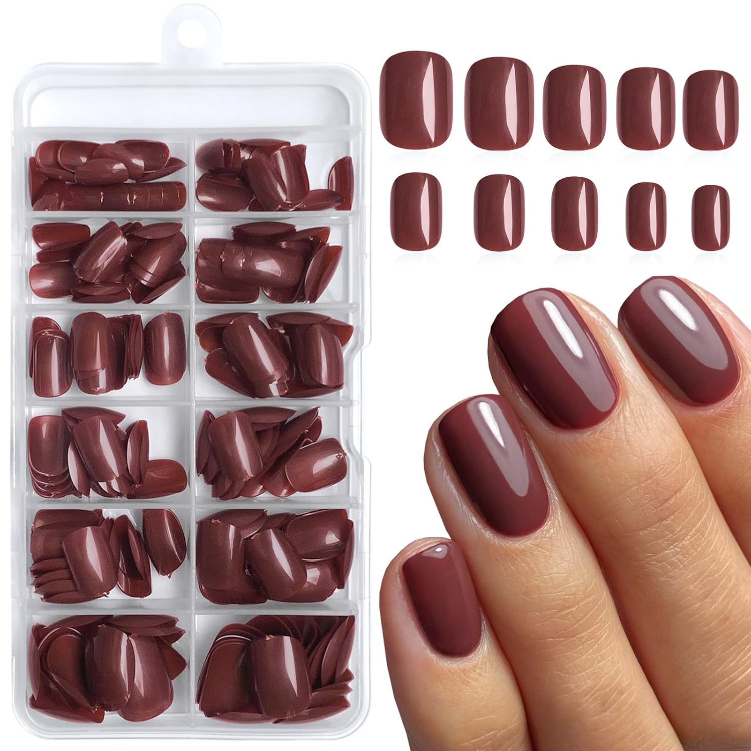 Amazon.com: LoveOurHome 240PC Square Press on Nails Short Fake Nail ...
