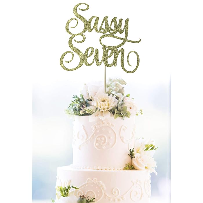 Buy Starsgarden Sassy Seven Cake Topper, 7 Cake Topper, 7th Birthday ...