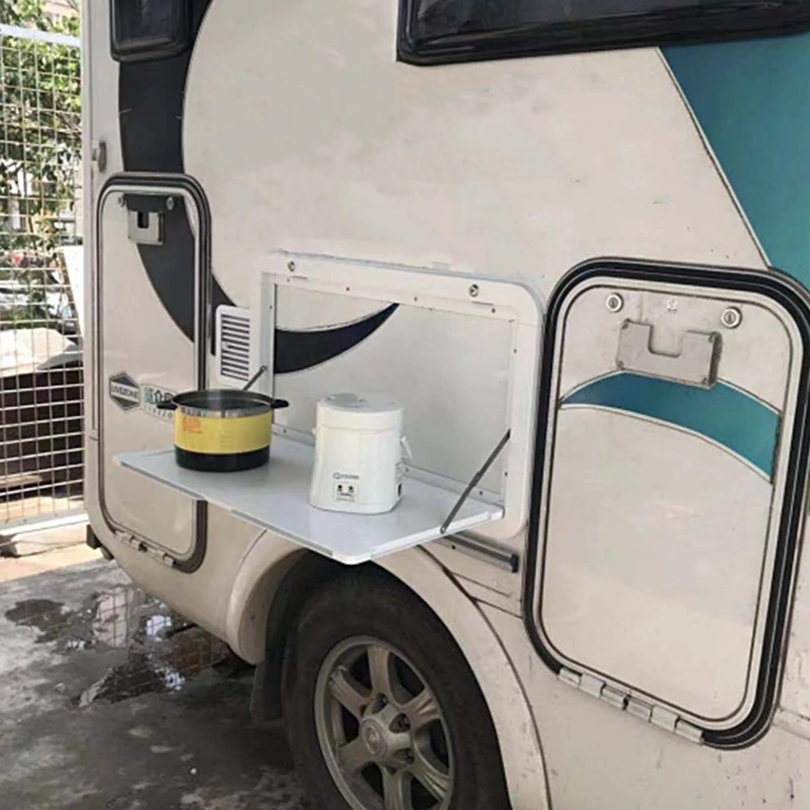 RV Folding Table Foldable RV Dinette Table - Wall Mounted Aluminum ...