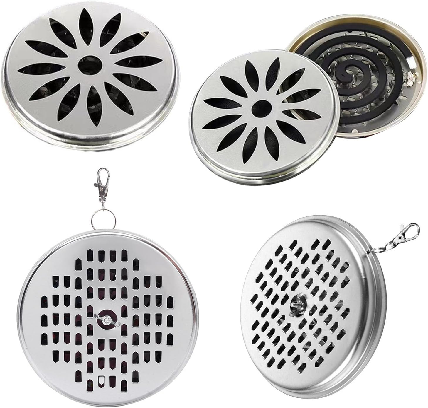 4 Pcs Mosquito Coil Holder,Portable Mosquito Support with Lid Fireproof ...