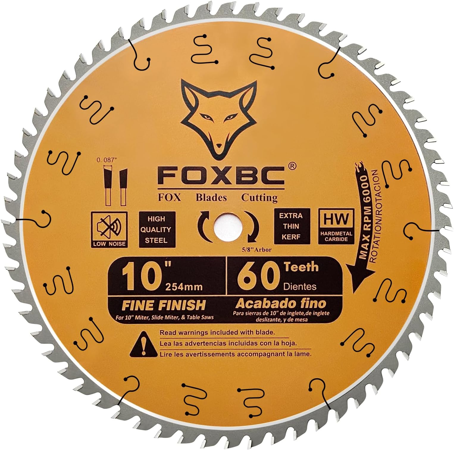 DEWALT 10-Inch Miter/Table Saw Blade, Fine Finish, 60-Tooth, 2-Pack ...