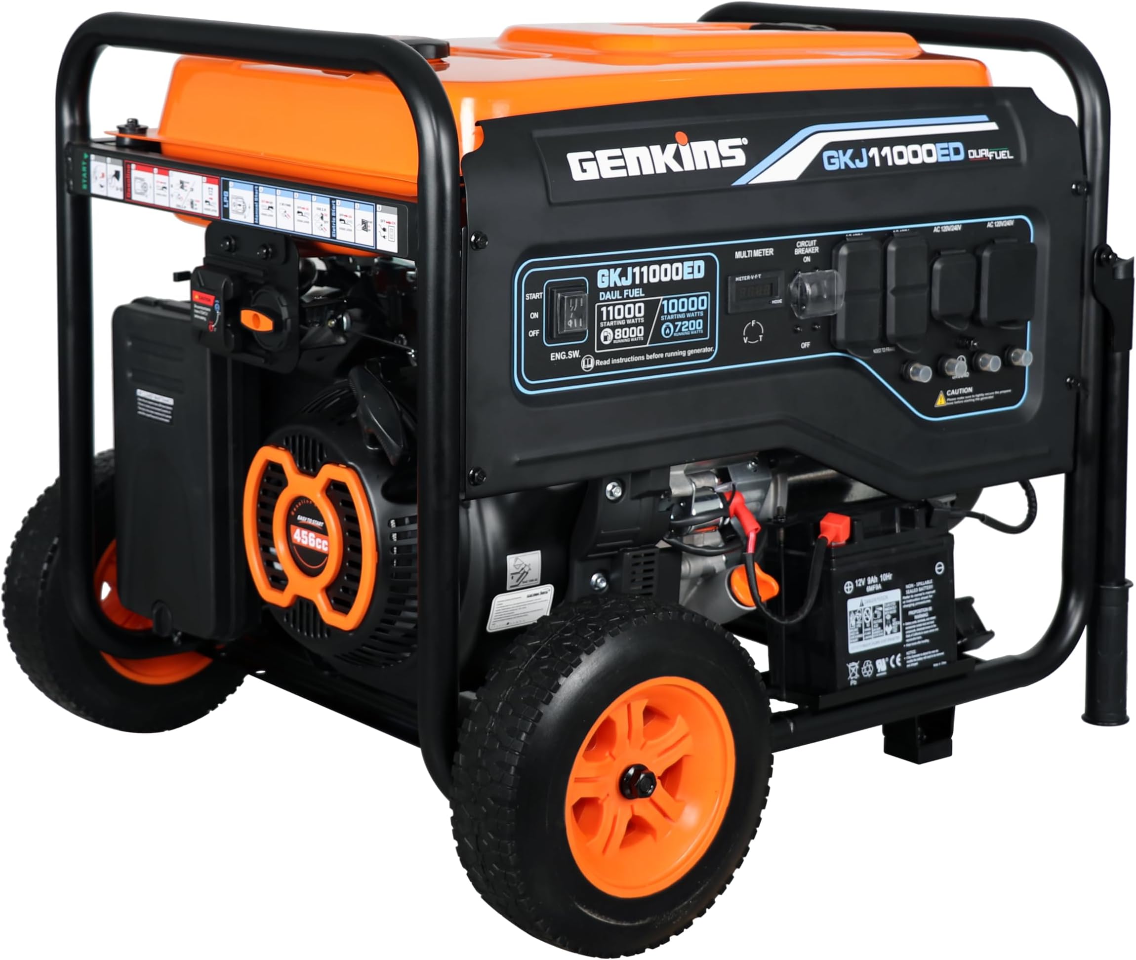 Amazon.com: Genkins 11000 Watt Dual Fuel Portable Generator Home Back ...