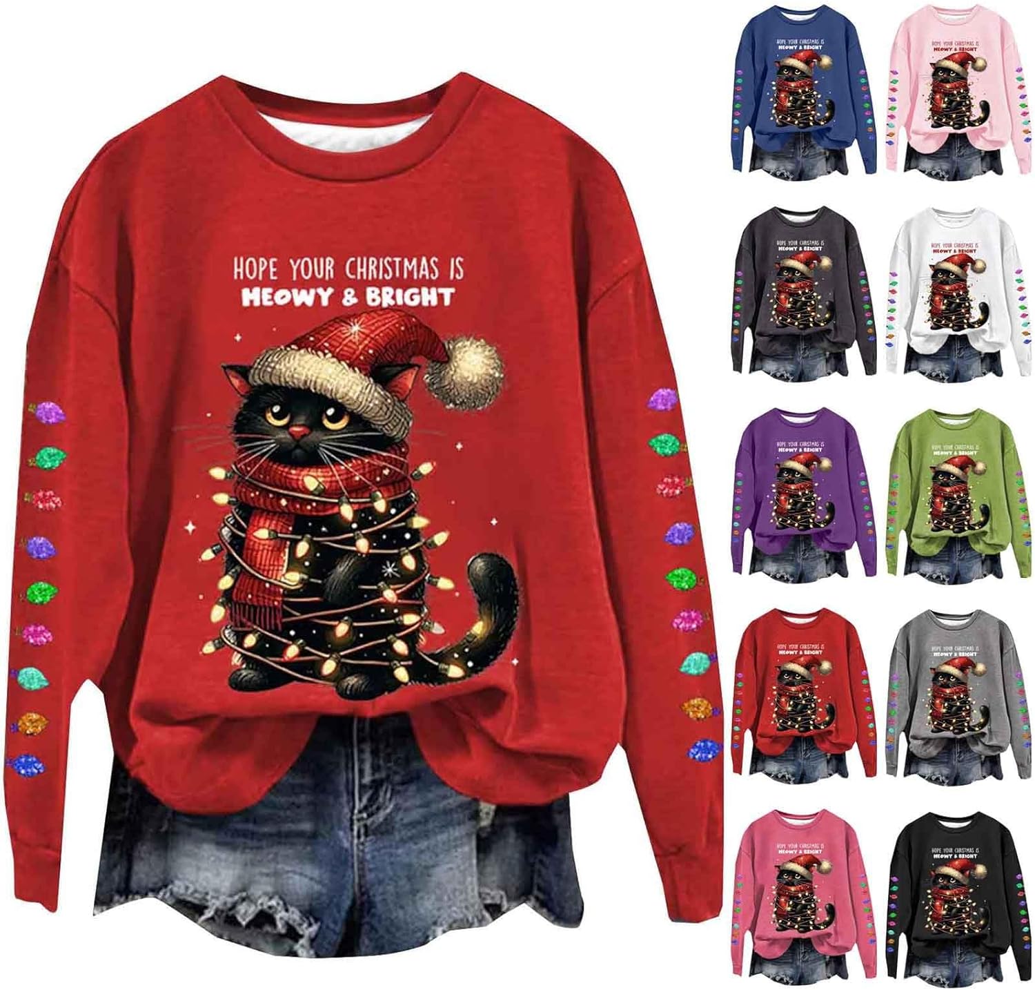 Chandails de Noël moches pour femmes 2024 décontractés pour les ...