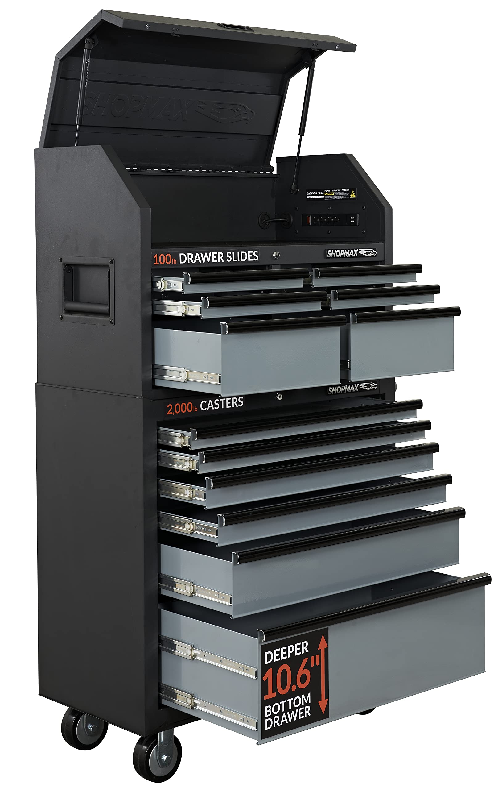 ShopMax 93606C2-06A4 36? 12-Drawer Tool Chest and Rolling Cabinet Combo ...