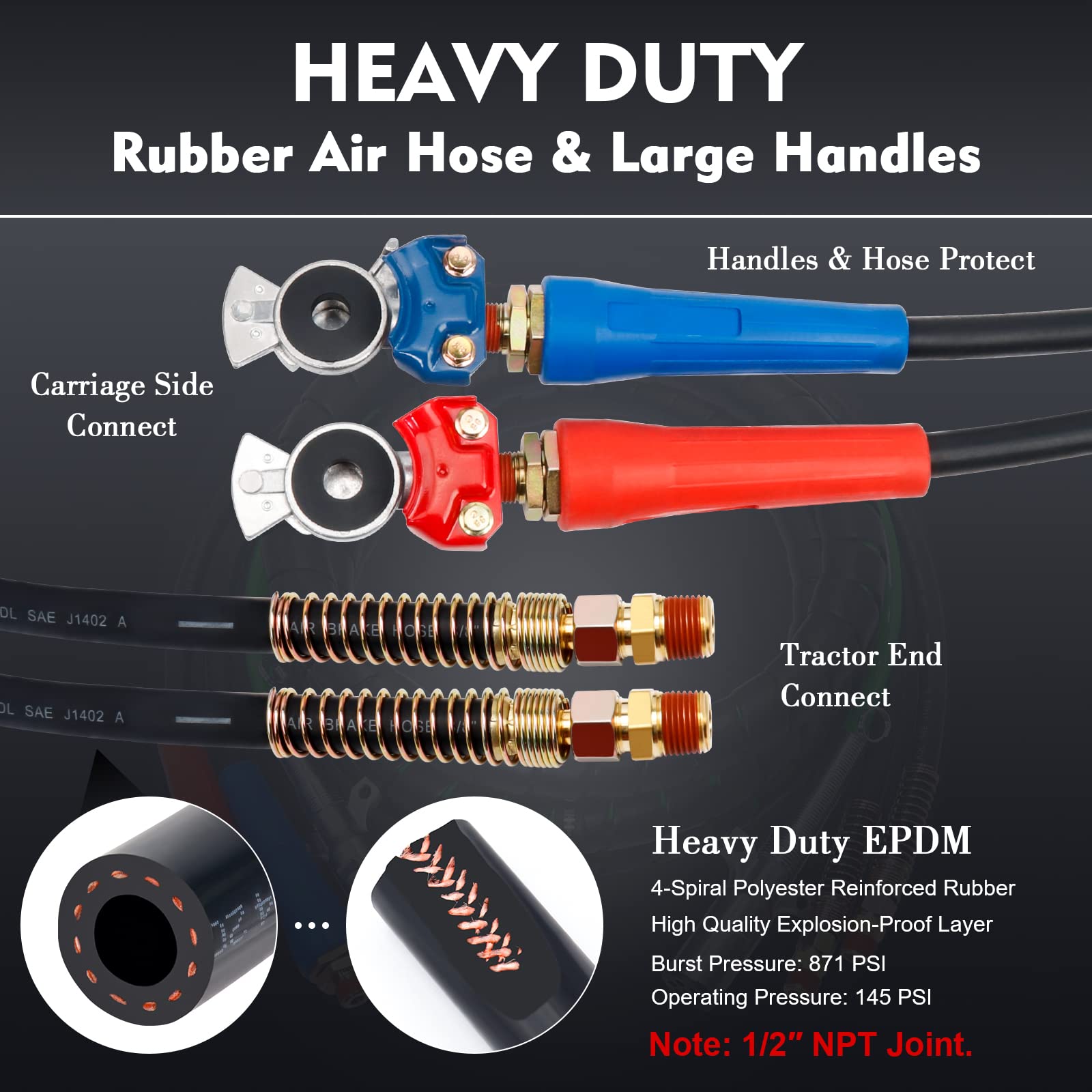 Snapklik.com : Dazakoot 15FT Air Line Hose Kit, 3-in-1 ABS & Power ...