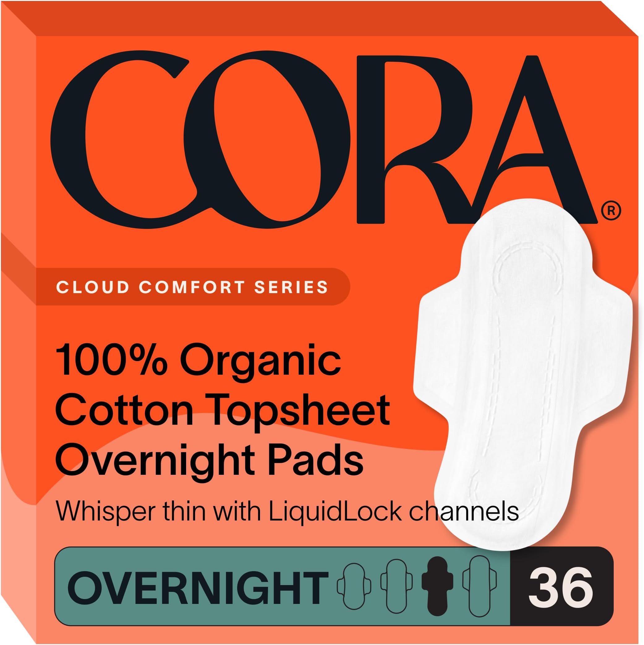 Amazon.com: Cora 100% Organic Cotton Topsheet Pads | Ultra Thin Period ...