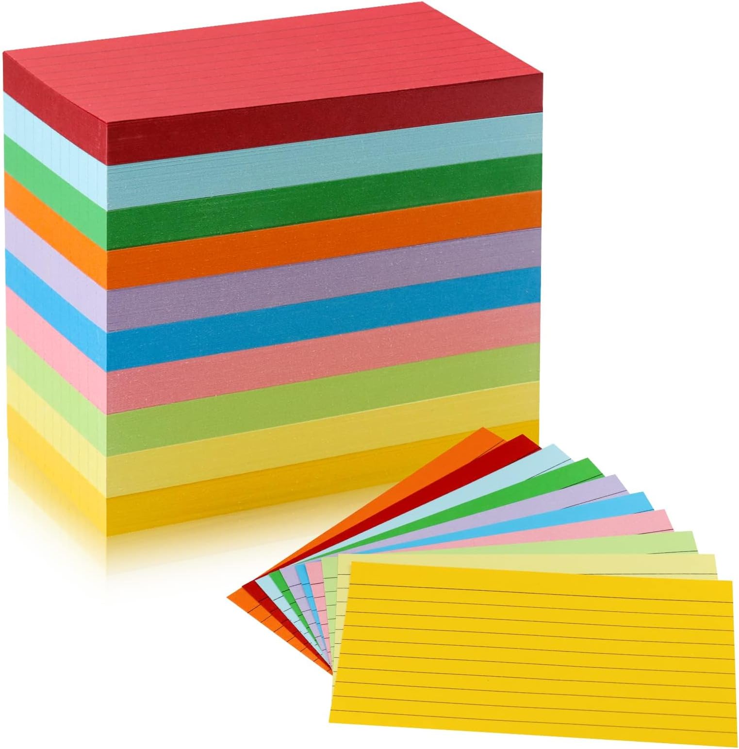 Amazon.com : Tecmisse Index Cards 3 x 5 Colored, 600 PCS Colorful Flash ...