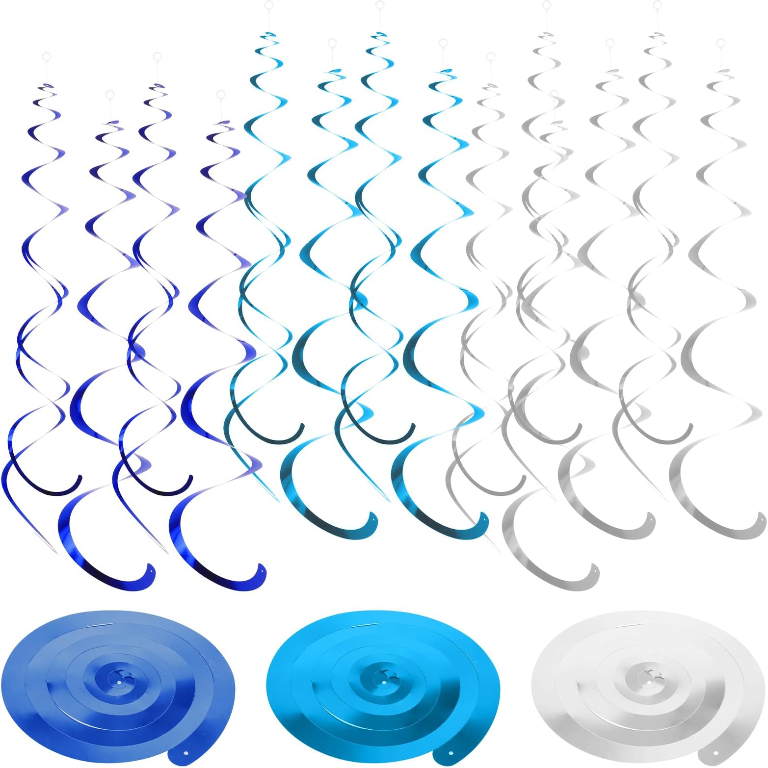 Amazon.com: 36 Pcs Hanging Swirl Party Decorations Blue and White ...