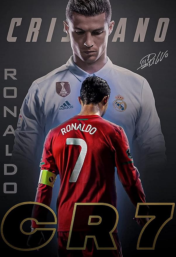 CR7 Cristiano Ronaldo Poster for Wall Art Signed Football Soccer Wall ...