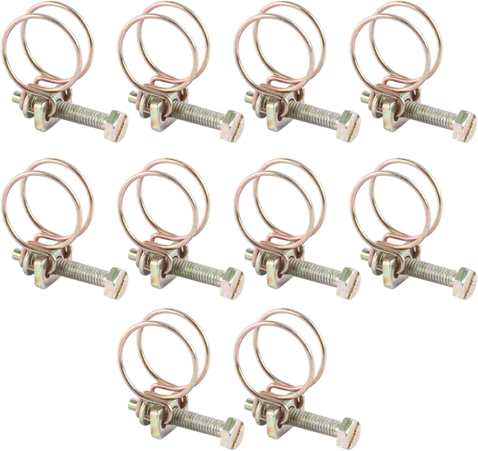 Double Wire Hose Clips, Akozon 10pcs Water Hose Clamp Water Hose Barb ...
