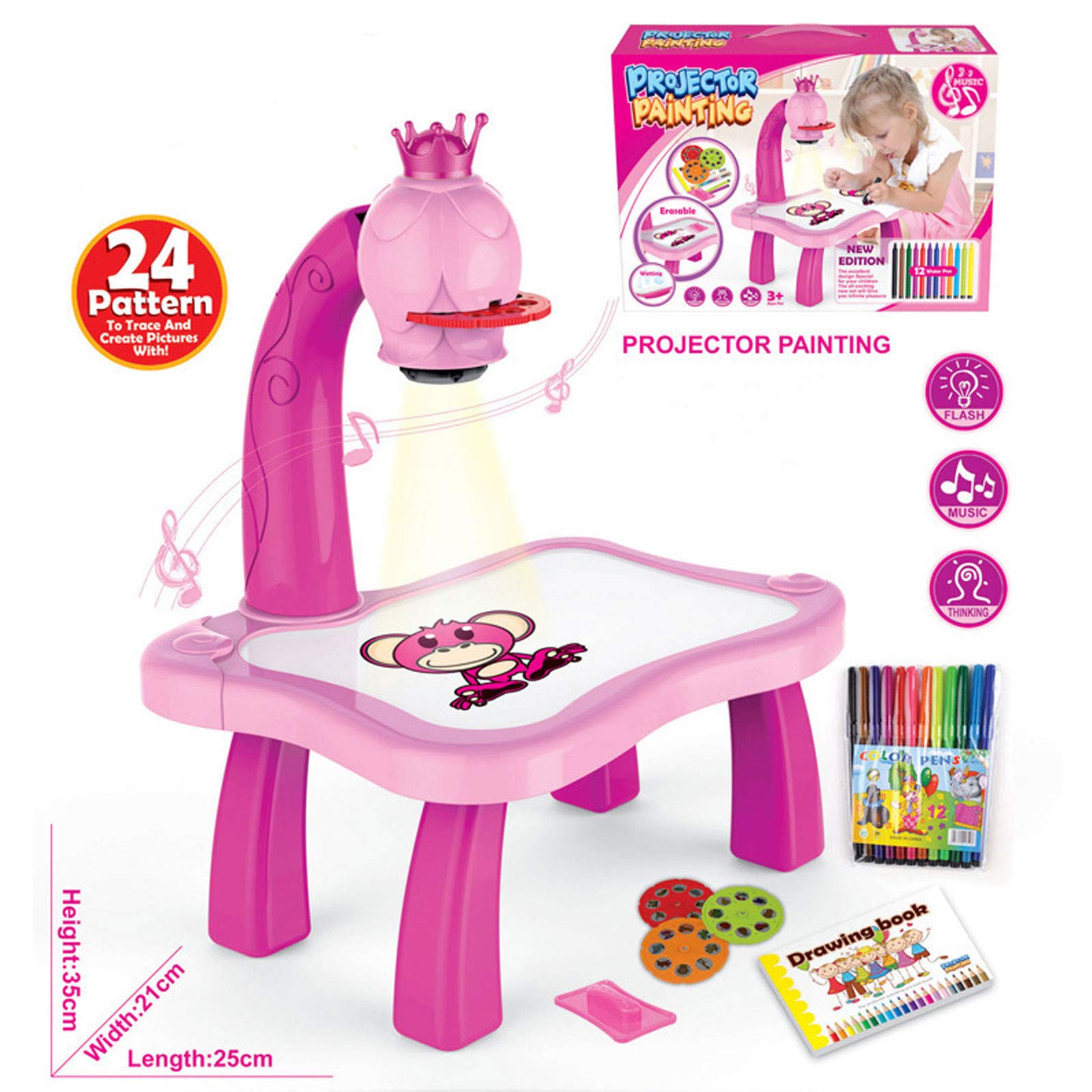 Buy UpdateClassic Child Smart Projector Desk with Light & Music ...