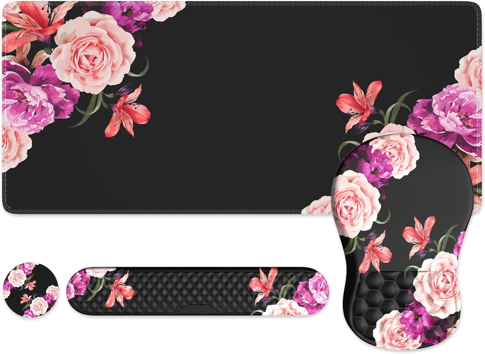 Amazon.com : iLeadon Mouse Pad Set, Desk Mat + Mouse Pad with Wrist ...