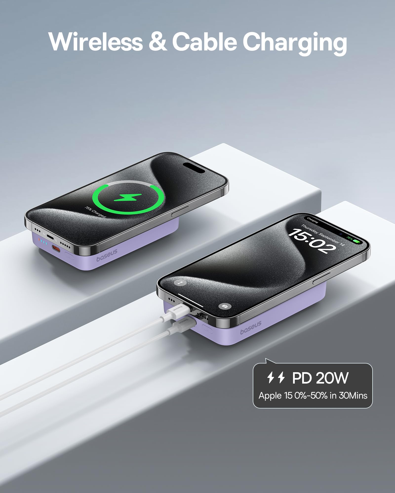 Chubby Cable Power Bank For Magsafe Battery Pack, 10000mAh Magnetic ...