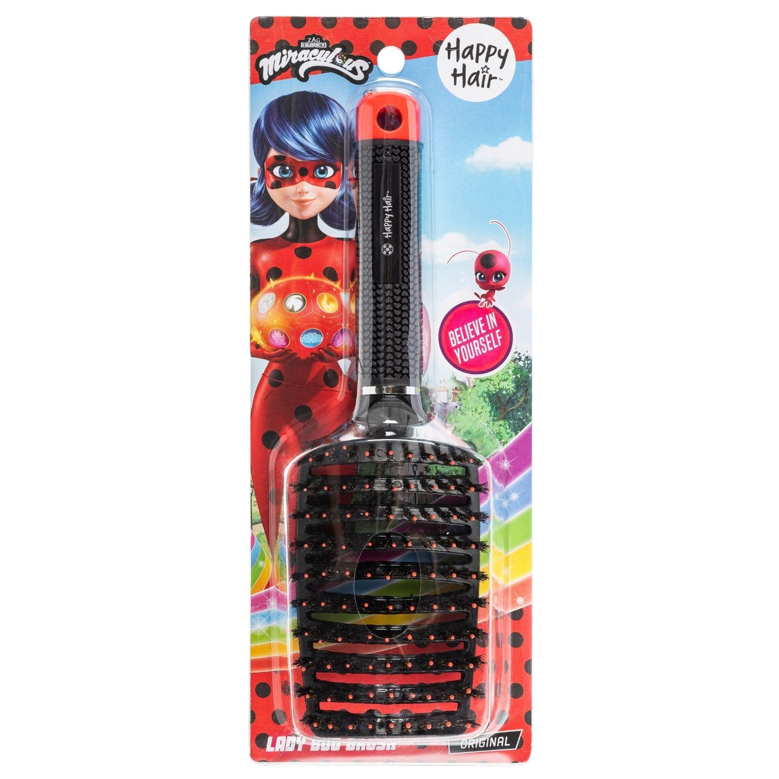 HAPPY HAIR: Miraculous Ladybug Original Brush - Brush with Bristles and ...