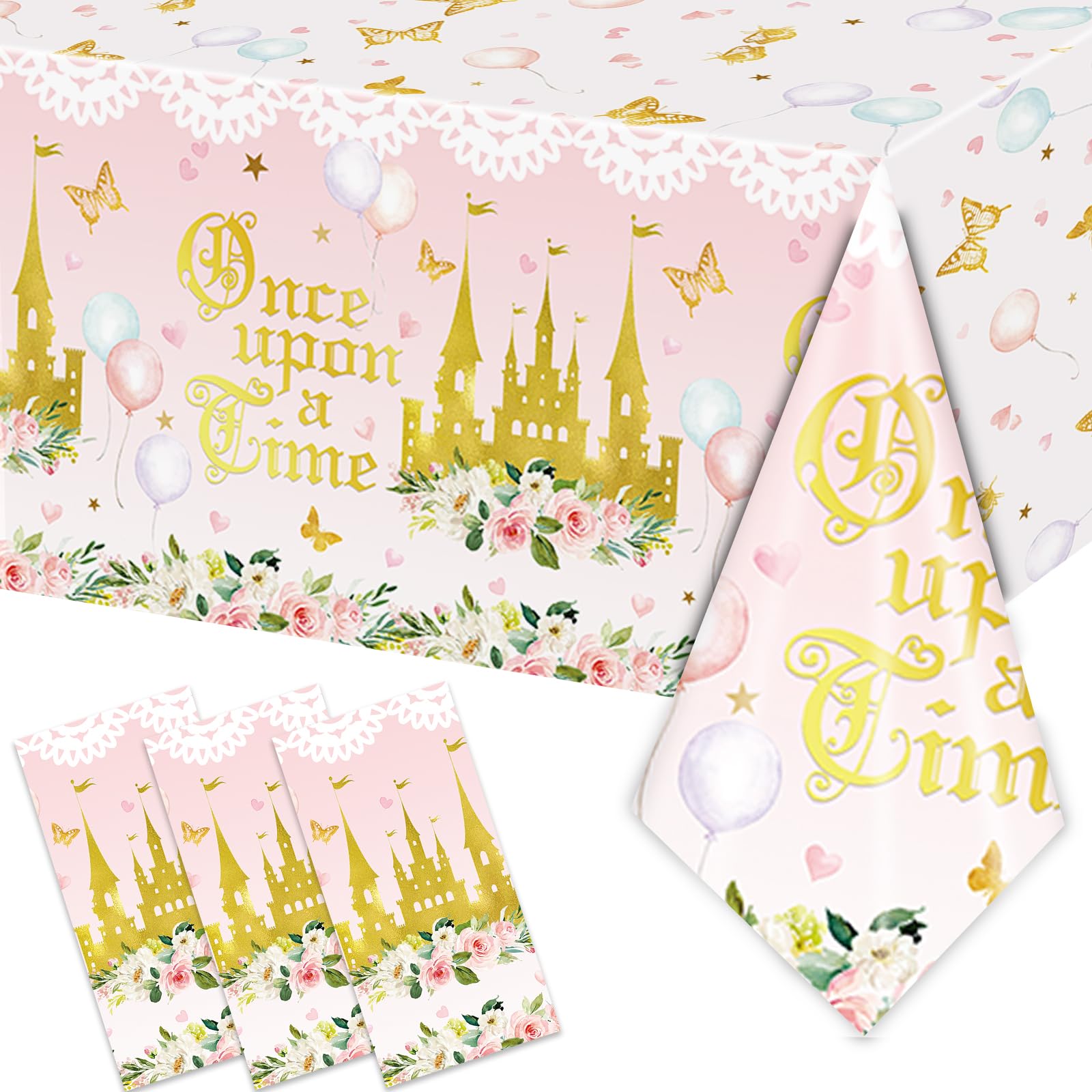 Amazon.com: Rejoice Bunny 3PCS Princess Party Tablecloths for Girls ...