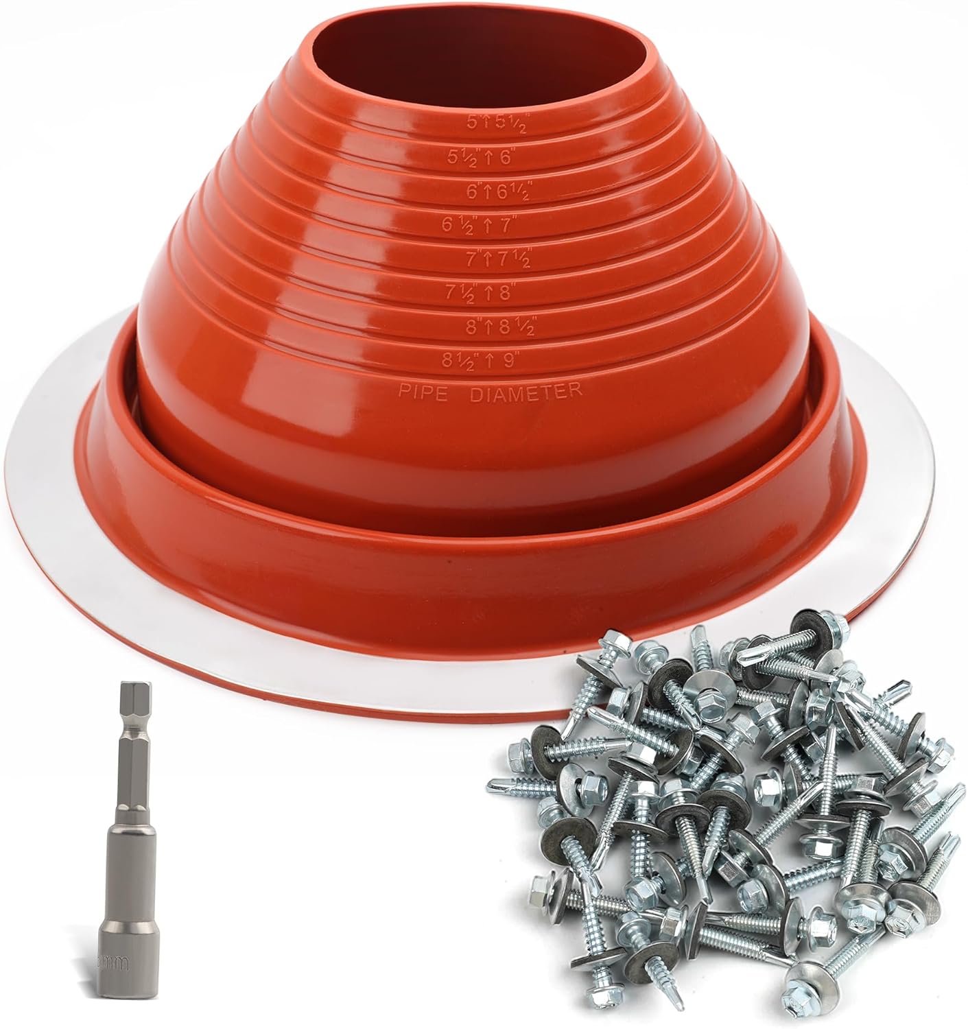 #6 High Temp Silicone Metal Roof Pipe Flashing Boot - Roof Vent Boot ...