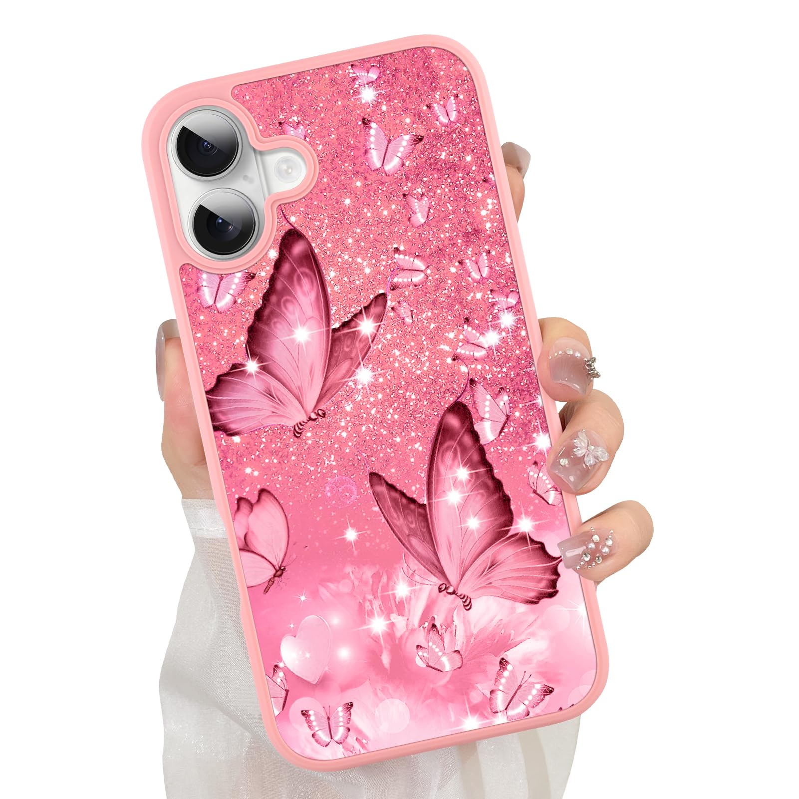 Amazon.com: ZIYE Butterfly Case for iPhone 16 Cute Pink Butterflies ...