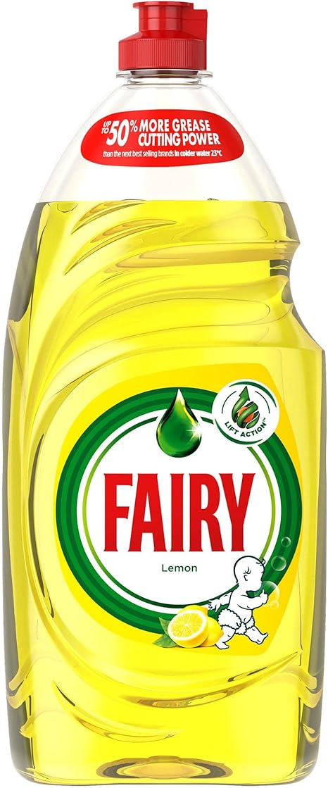 FAIRY Lemon Washing Up Liquid With Lift Action And Upto 50% More Grease ...