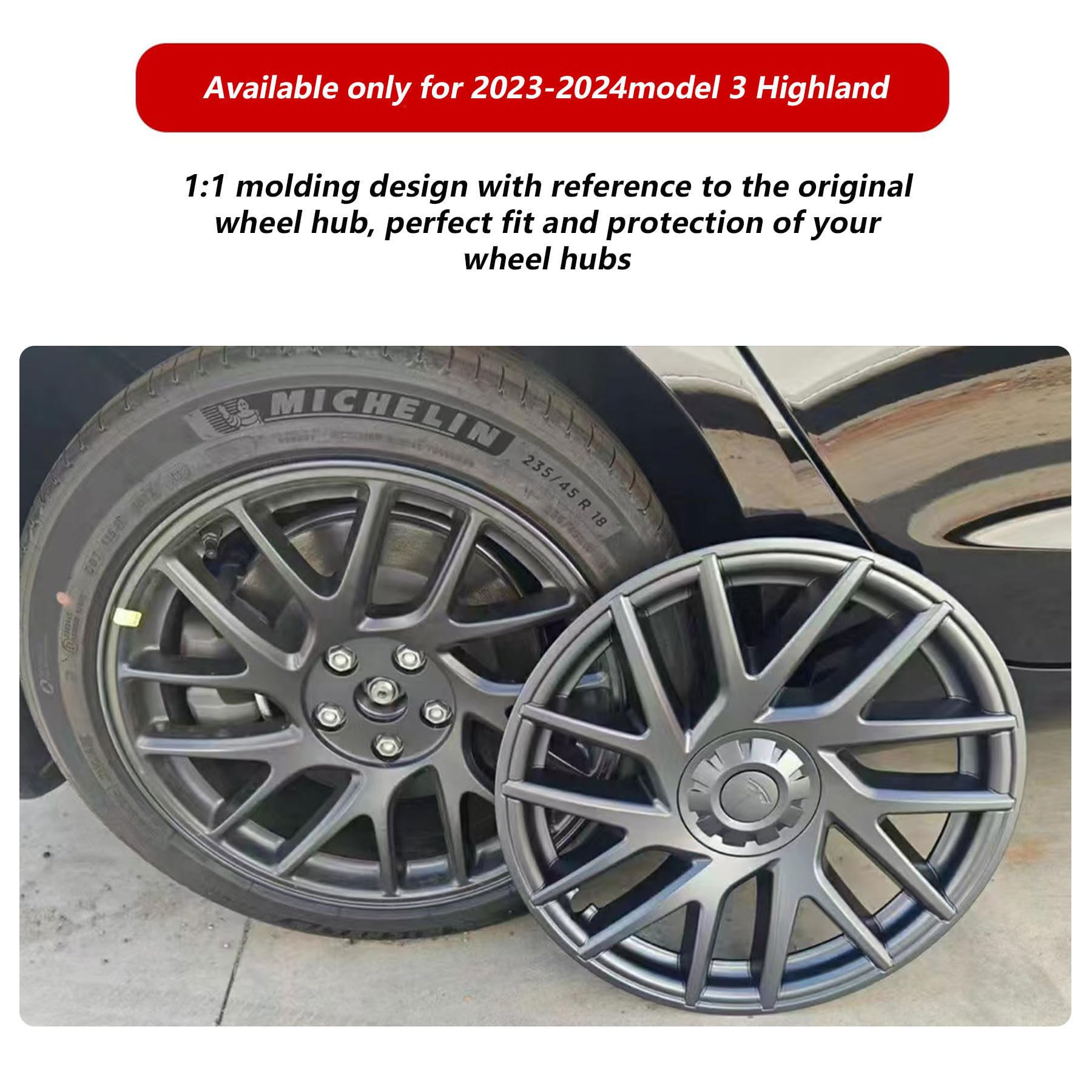 Snapklik.com : 4PCS Model 3 Highland Wheel Covers 18 Inch Original ...