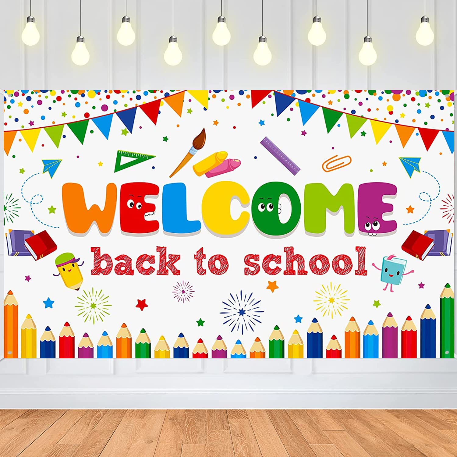 Buy Welcome Back to School Banner Watercolor Welcome Back to School ...