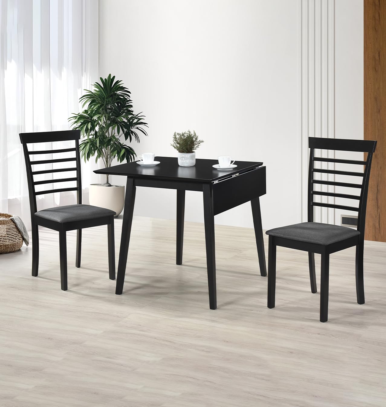 Hallowood Furniture Ledbury Small Wooden Dining Table and Chairs Set 2 ...